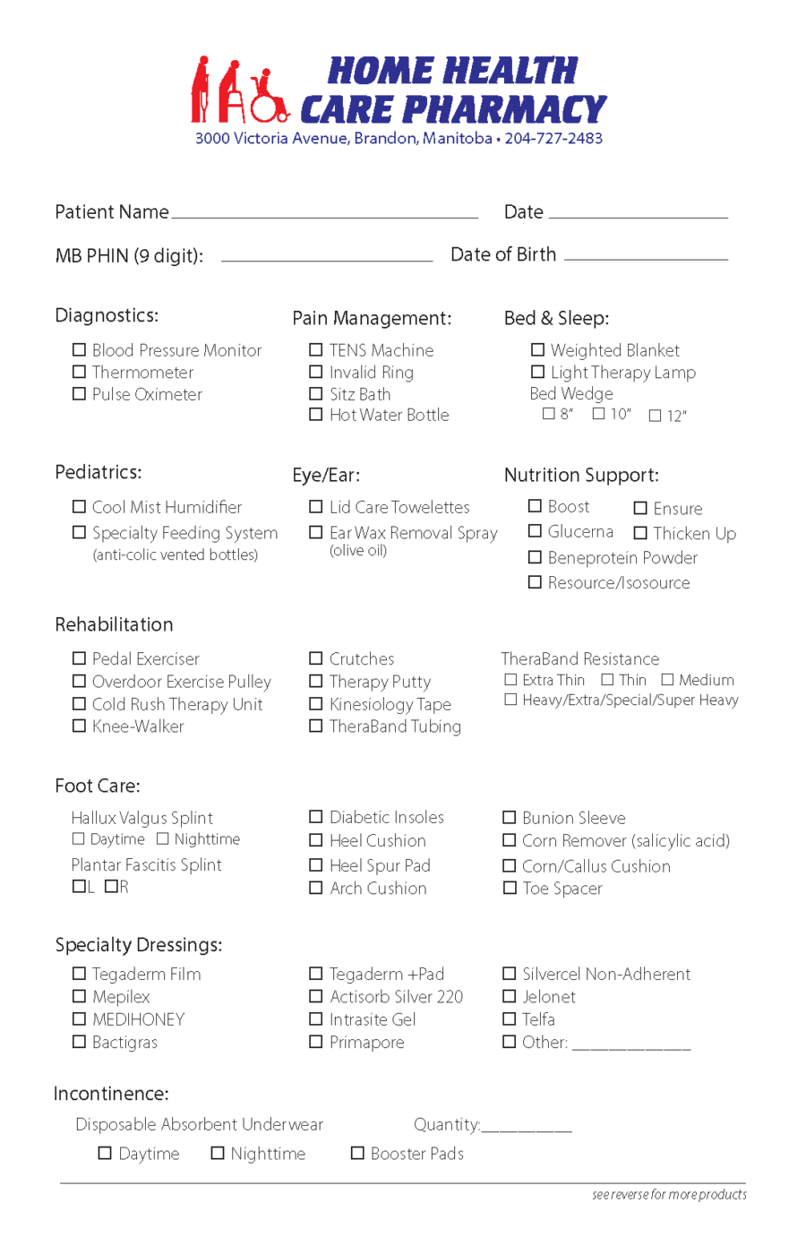 Rx Forms – Home Health Care Pharmacy